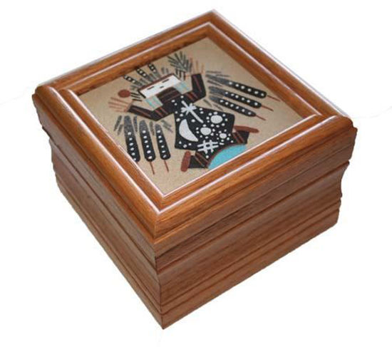 Navajo Culture Design Oak Box | Native American Arts and Carfts ...