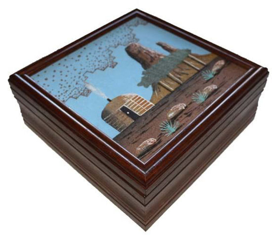 Native American Handcrafted Oak Box | Navajo Indian Walnut Box For Sale ...