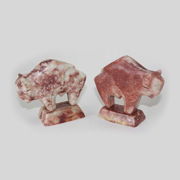 Vintage Alabaster Buffalo Sculpture | Native American Design Stone ...